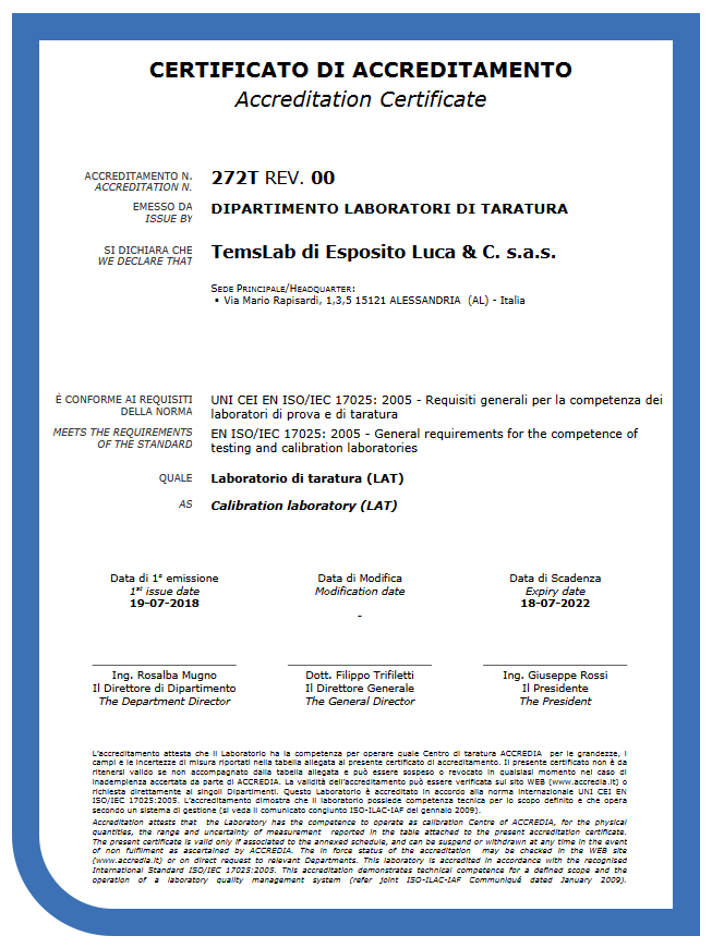 Tarature LAT - Wind Bilance